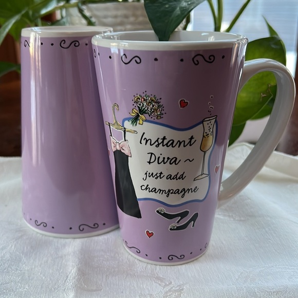 Dining | Diva Tall Mugs Linda Grayson Instant Diva Just Add Champagne ...